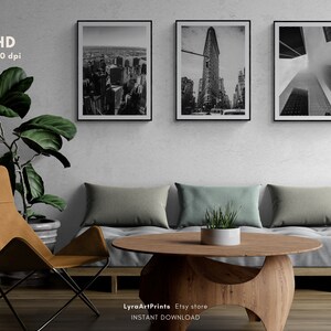 Black and White Architecture NYC Wall Art, Set of 3 New York Posters ...