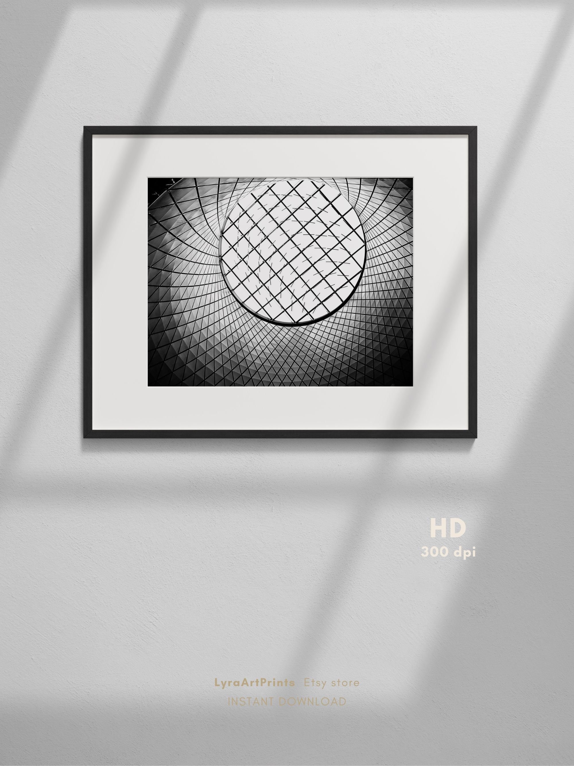 Skylight Poster, Architecture Digital Poster, Architecture Print, Black ...