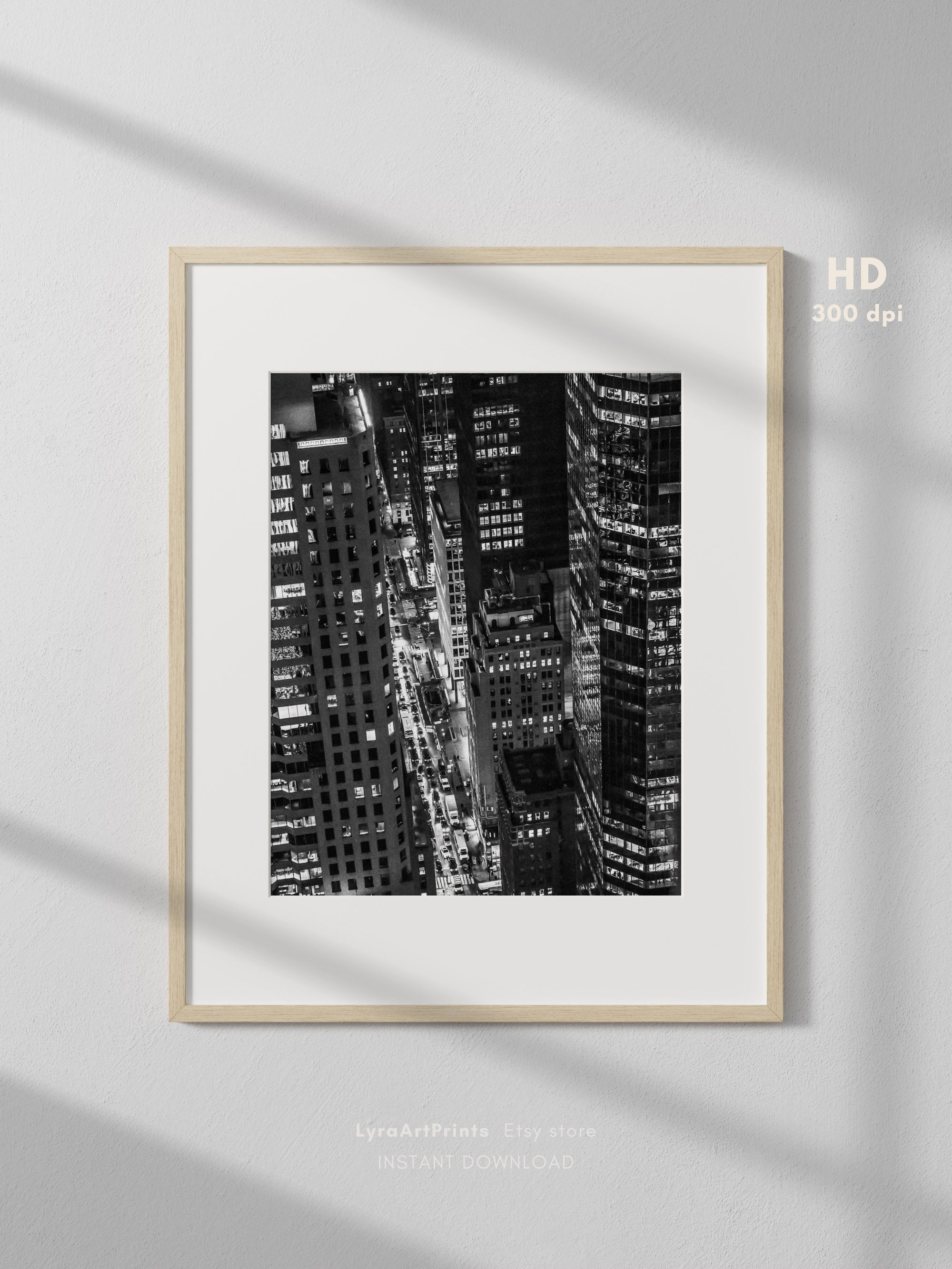 New York Printable Poster, New York Aerial Black and White Photo, New ...