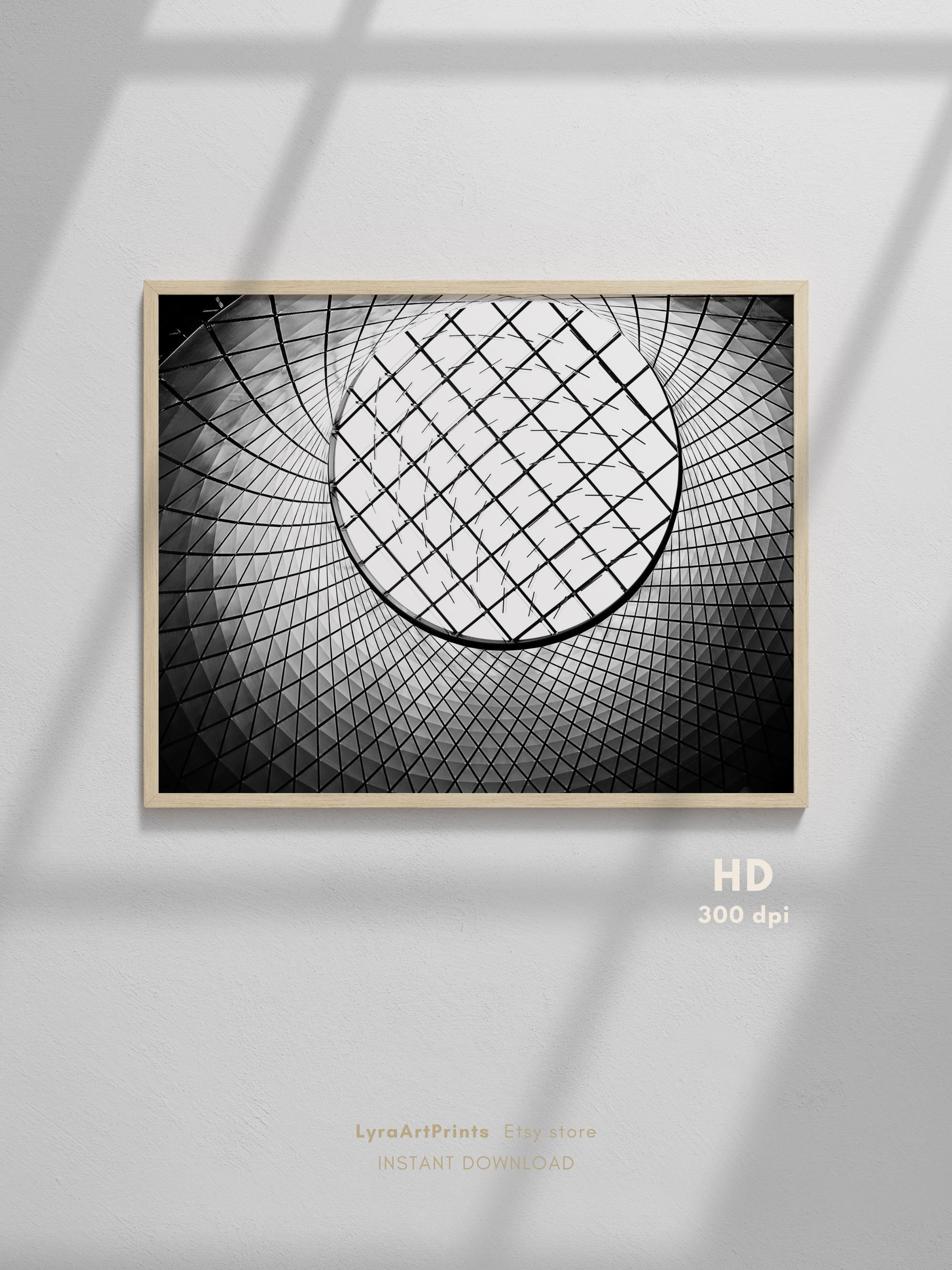 Skylight Poster, Architecture Digital Poster, Architecture Print, Black ...