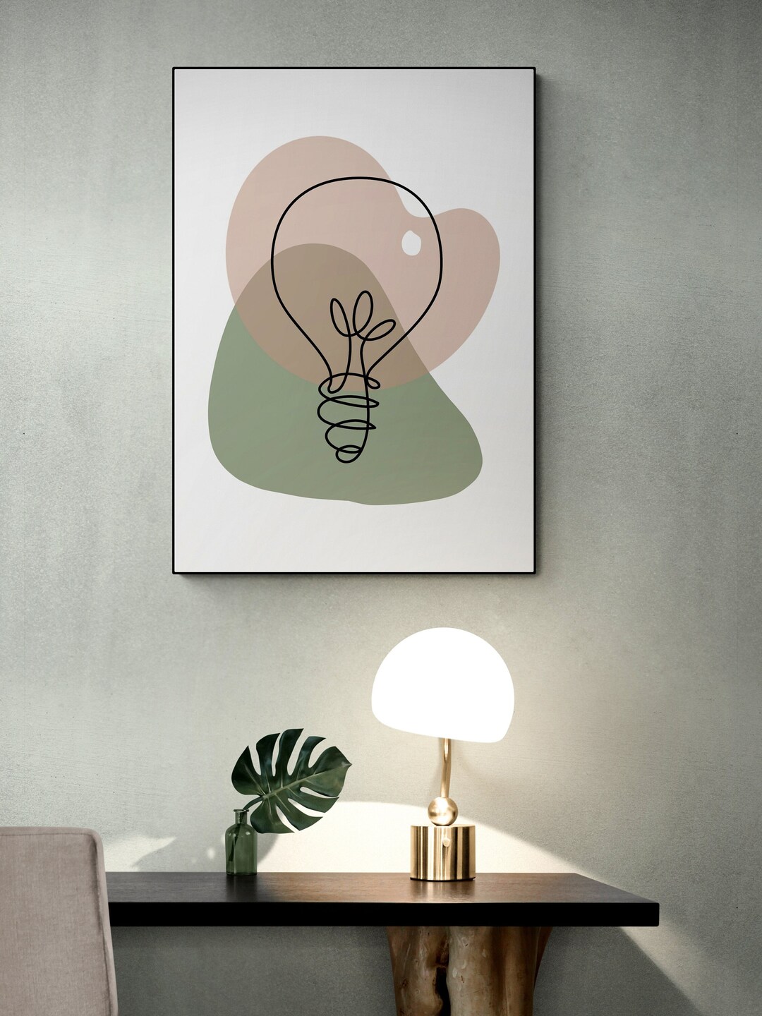 Light Bulb Doodle One Line Wall Art, Drawing Line Art, Idea Line Art ...