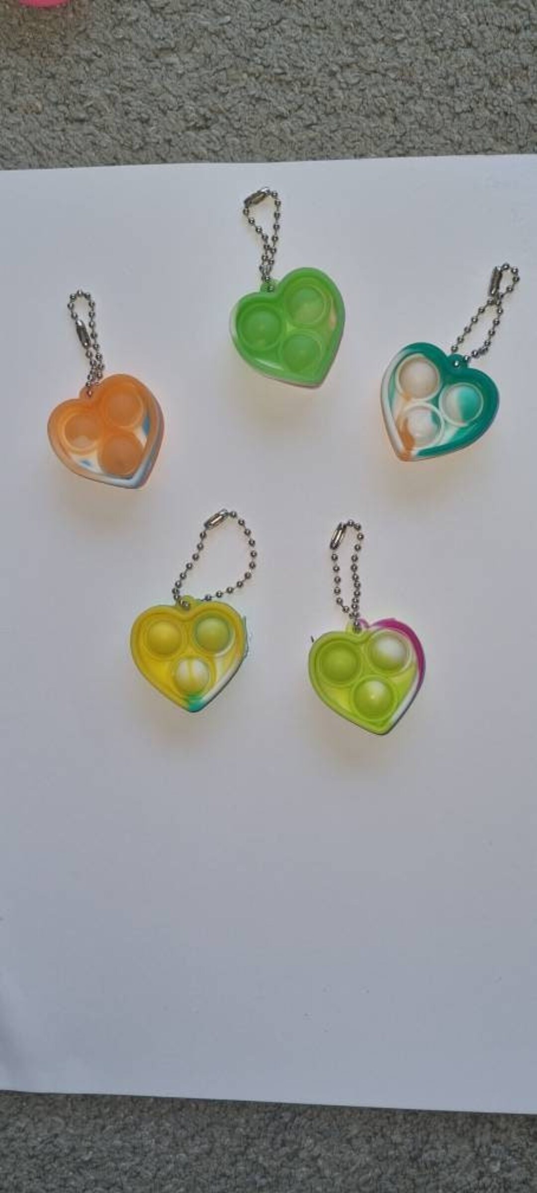 Heart Shaped Pop It Fidget Keyring - Etsy UK