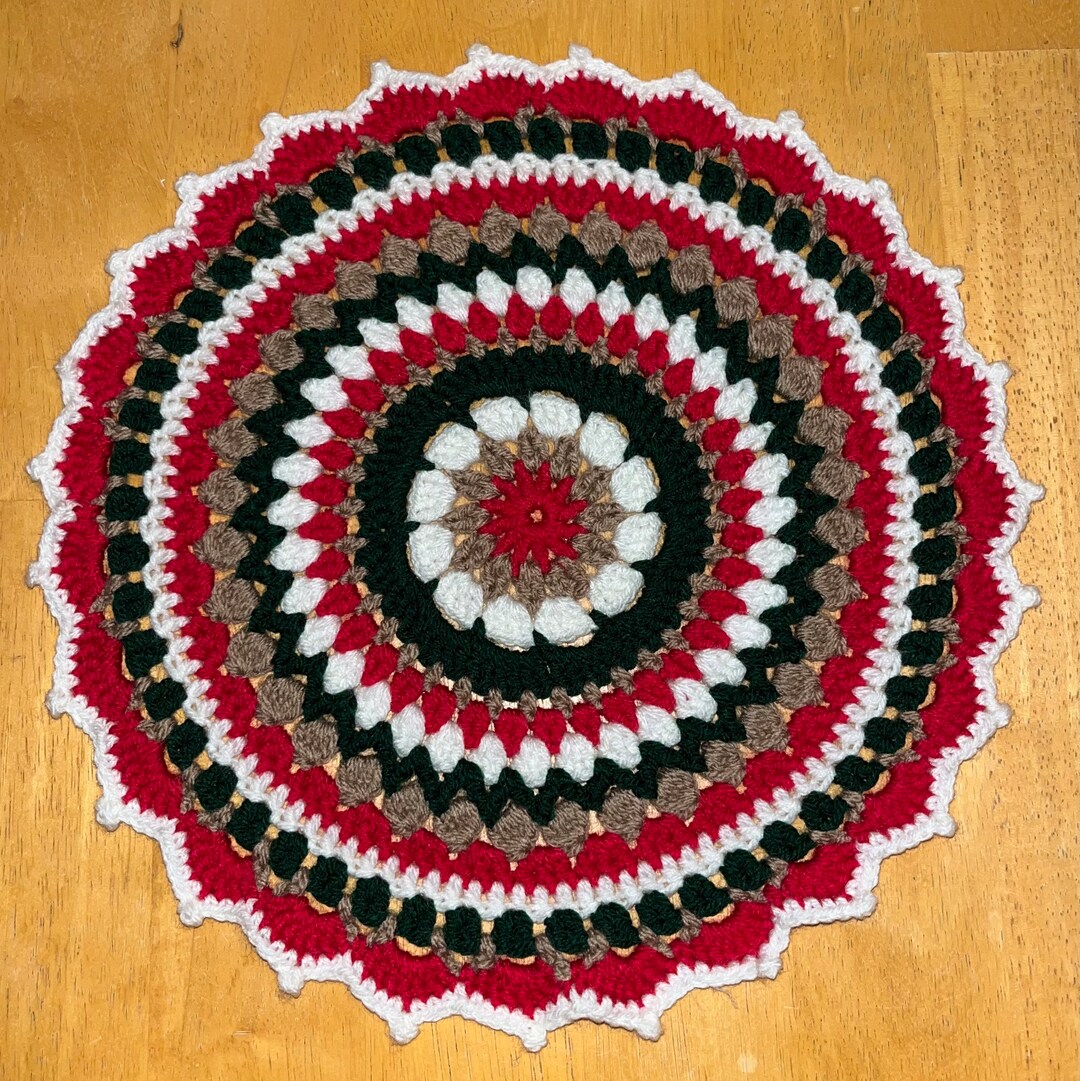 Large Crochet Christmas Doily - Etsy