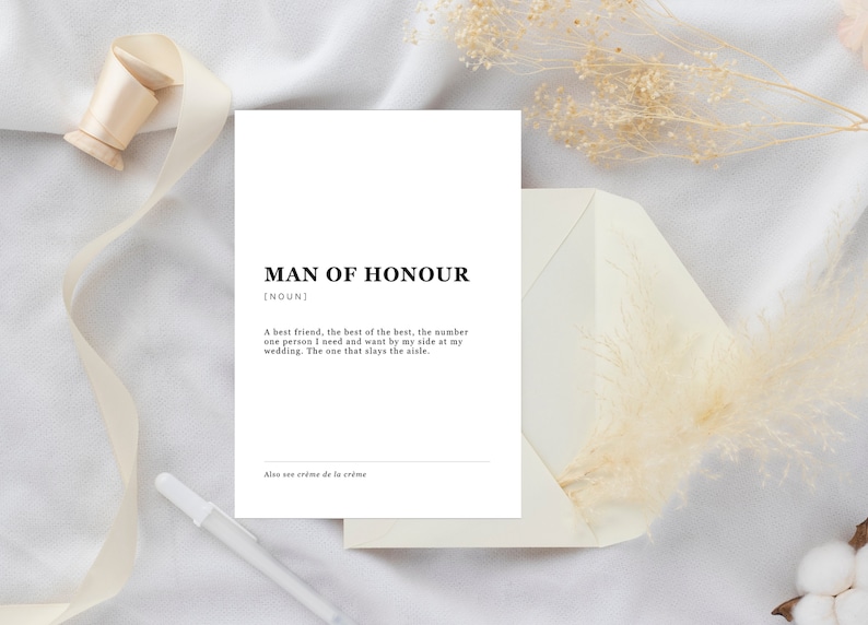 Man of Honour Print, Man of Honour Definition Print, Man of Honour ...