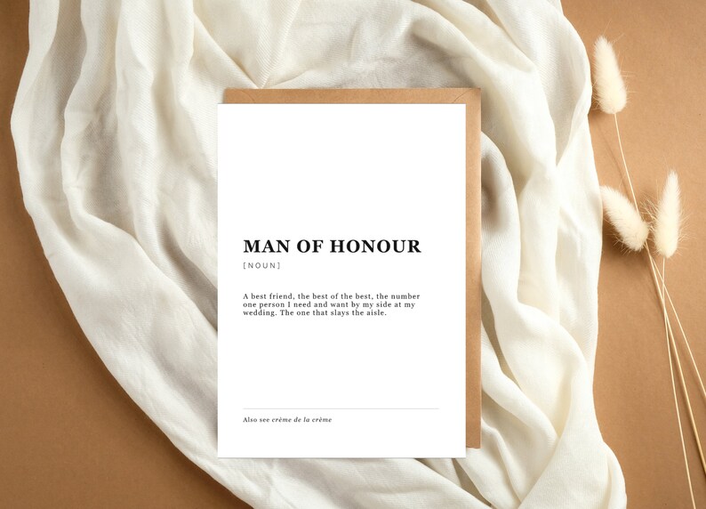 Man of Honour Print, Man of Honour Definition Print, Man of Honour ...