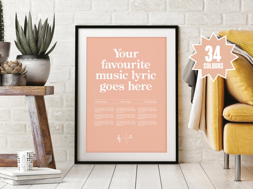 Bespoke Personalised Favourite Song Lyric Minimalist Print - Etsy