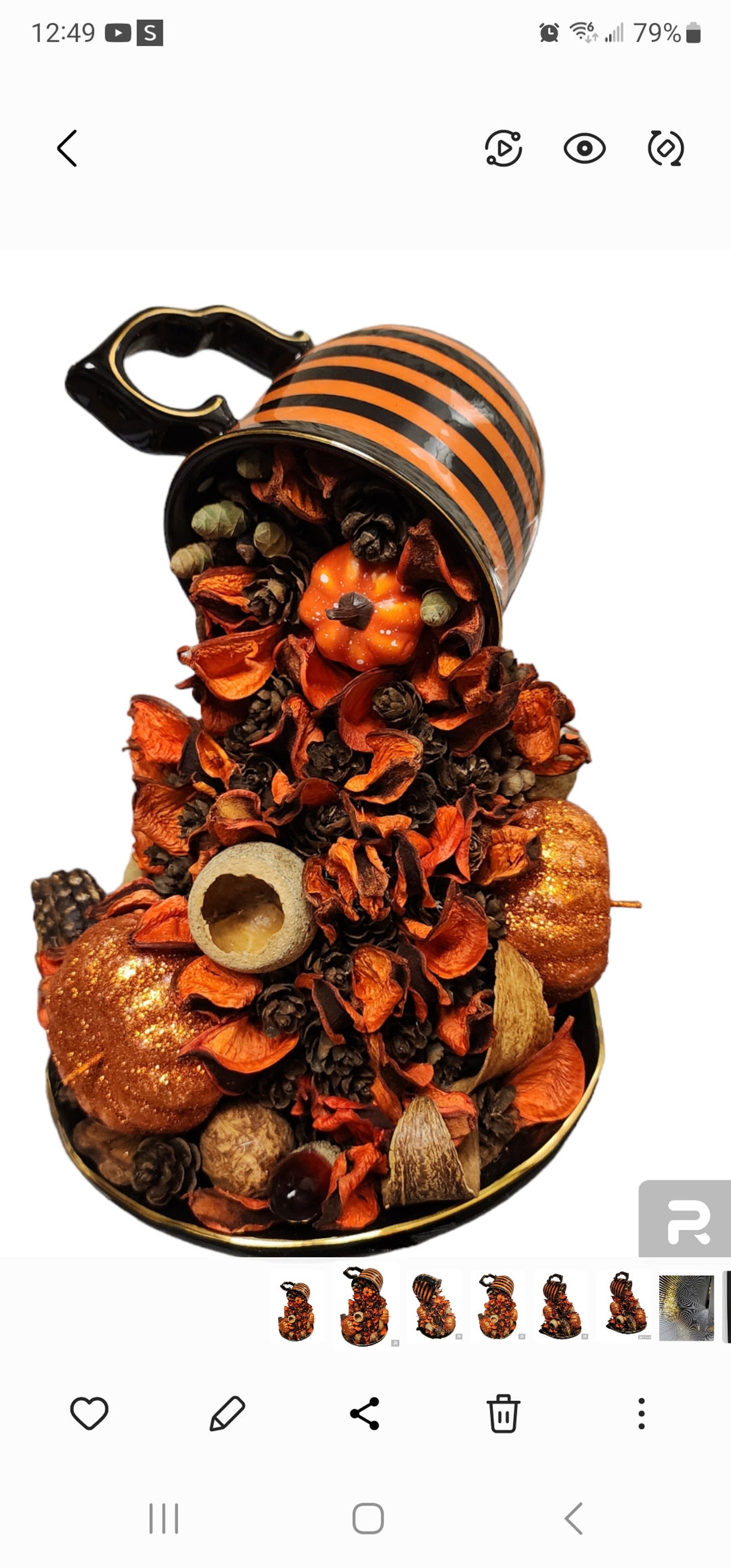 Floating Tea Cup Decorated With Dry Flowers for Halloween Party - Etsy