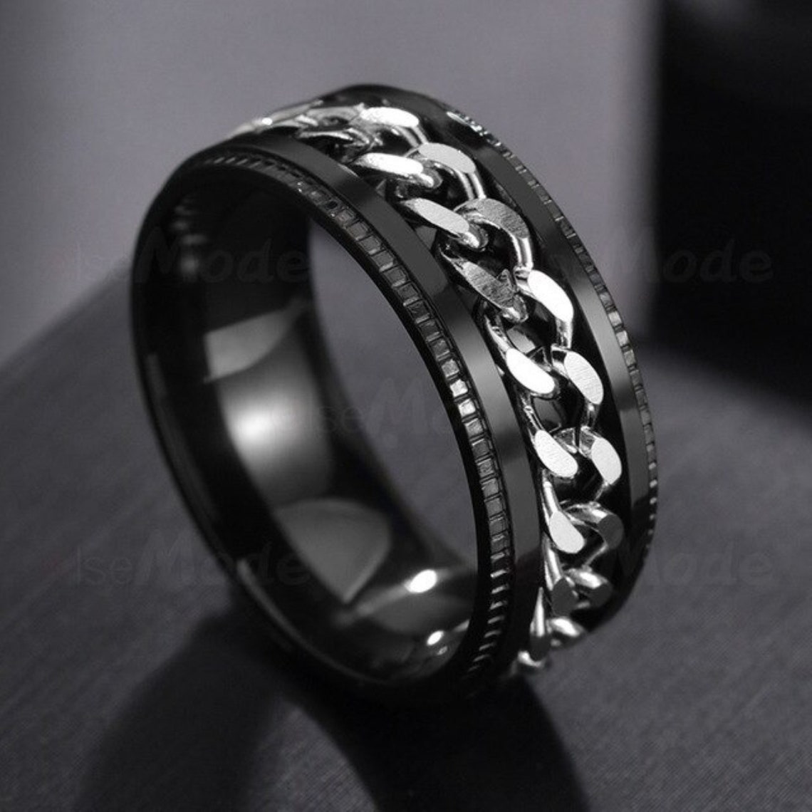 Rotatable Spinner Chain Punk Ring Spinner Ring Chain Chain - Etsy