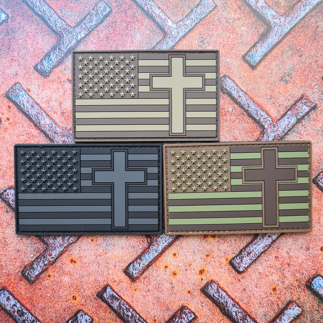 Jesus Christ Crucifix on America Flag PVC Patch - Etsy