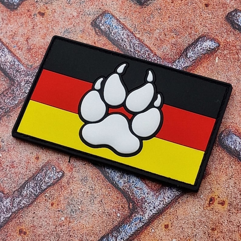K9 Handler Dog Paw in Flag PVC Rubber Patch - Etsy
