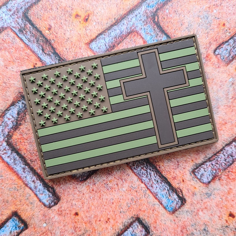 Jesus Christ Crucifix on America Flag PVC Patch - Etsy