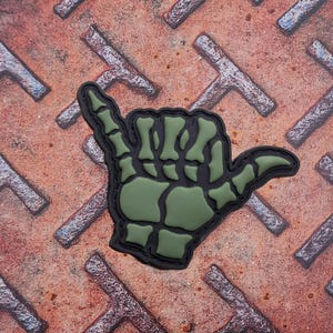 Shaka Hang Loose Gesture Hand Skeleton Bones Rubber Patch - Etsy