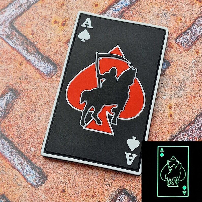 Ace of Spades Grim Reaper Death Card Rubber Patch - Etsy