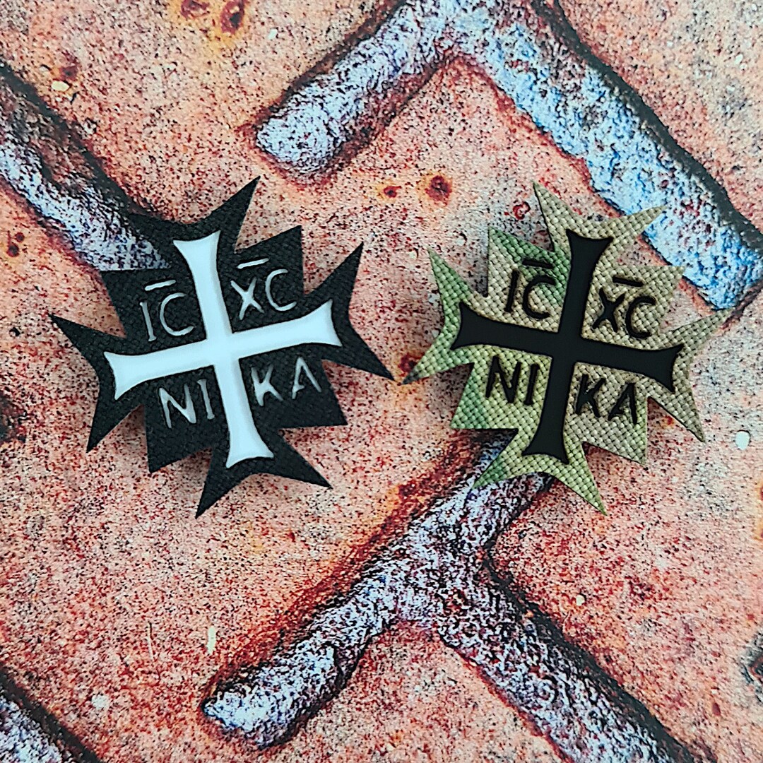 Tiny Orthodox Cross Christogram Morale Jesus Christ Tactical Small ...