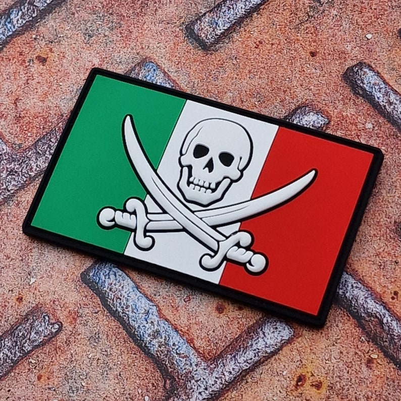 Jolly Roger Calico Jack Pirate in Flag Rubber Morale Patch - Etsy