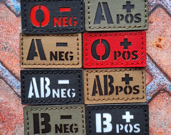 Blood Type Black Embroidered Patch - Etsy
