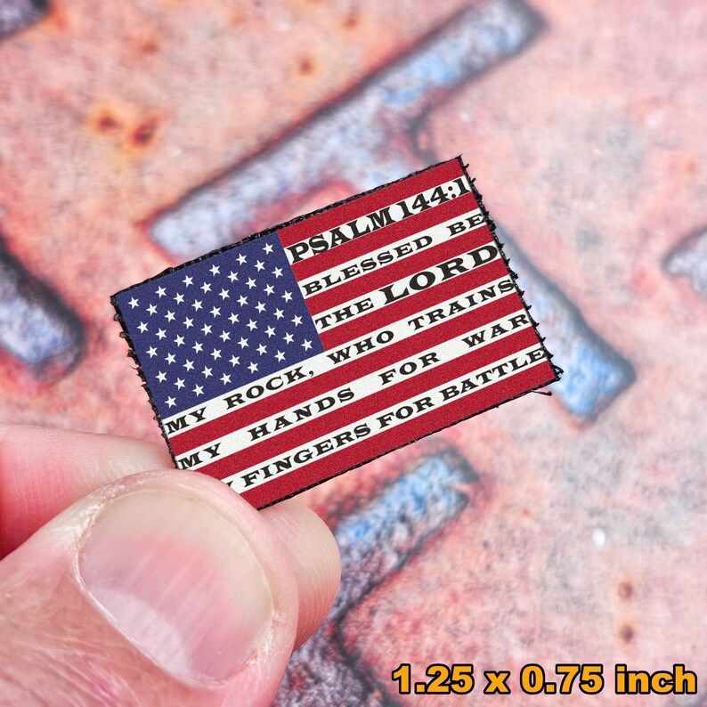American Psalm 144:1 Bible Verse Christian Vinyl Flag Tactical Morale ...