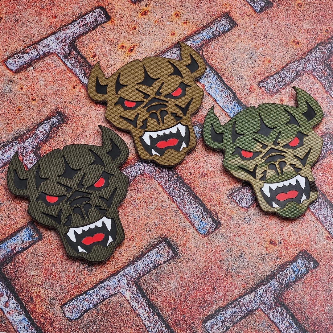 Scary Pitbull K9 Dog Morale Skull Lasercut Patch - Etsy