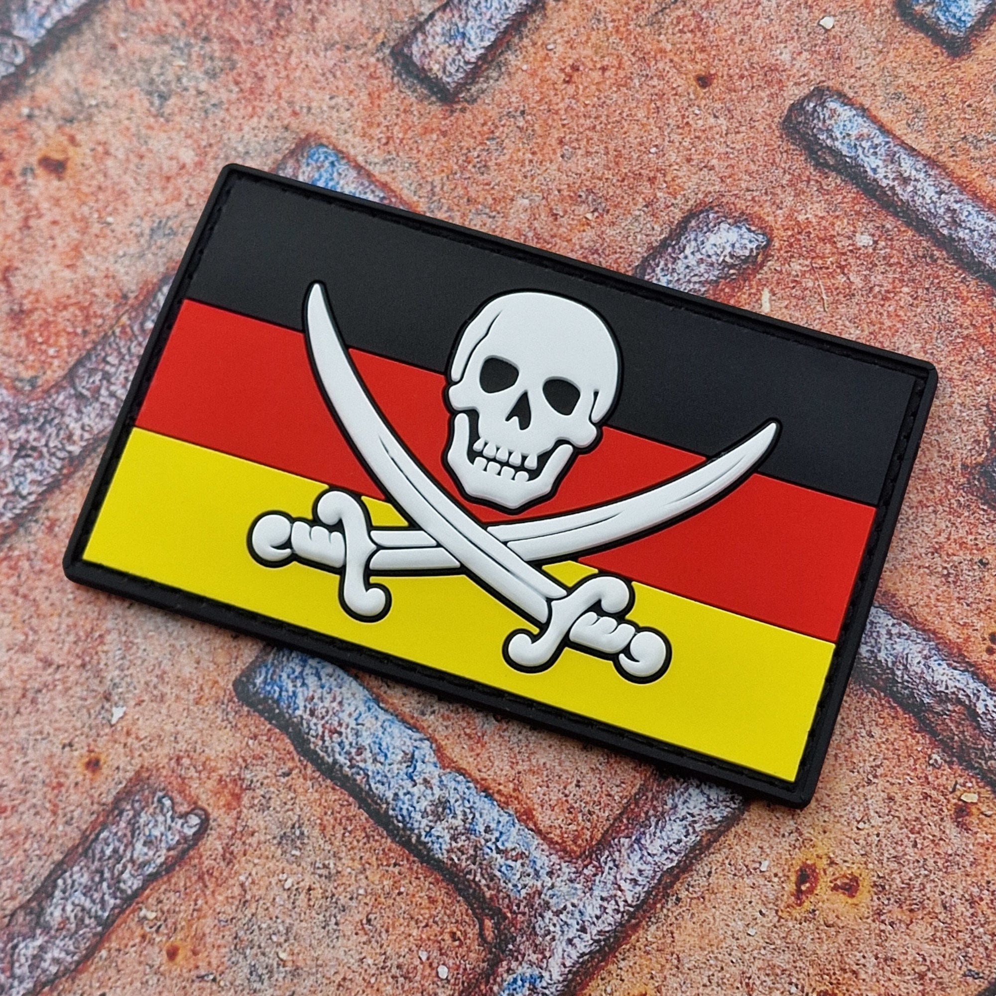 Jolly Roger Calico Jack Pirate in Flag Rubber Morale Patch - Etsy
