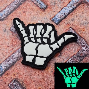 Shaka Hang Loose Gesture Hand Skeleton Bones Rubber Patch - Etsy