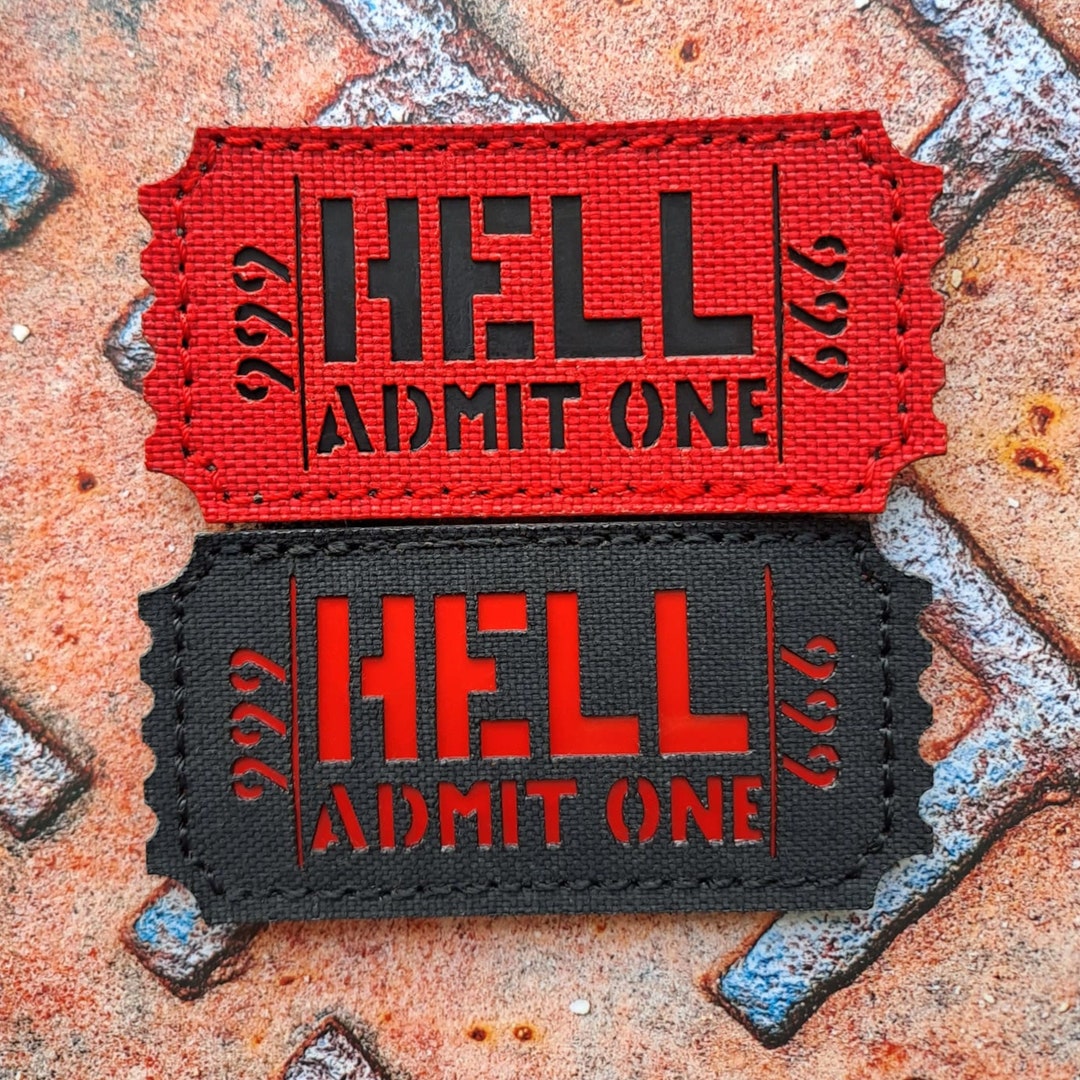 Hell Admit One Ticket Funny Lasercut Patch - Etsy