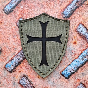 Crusader Cross Shield Morale Lasercut Patch - Etsy