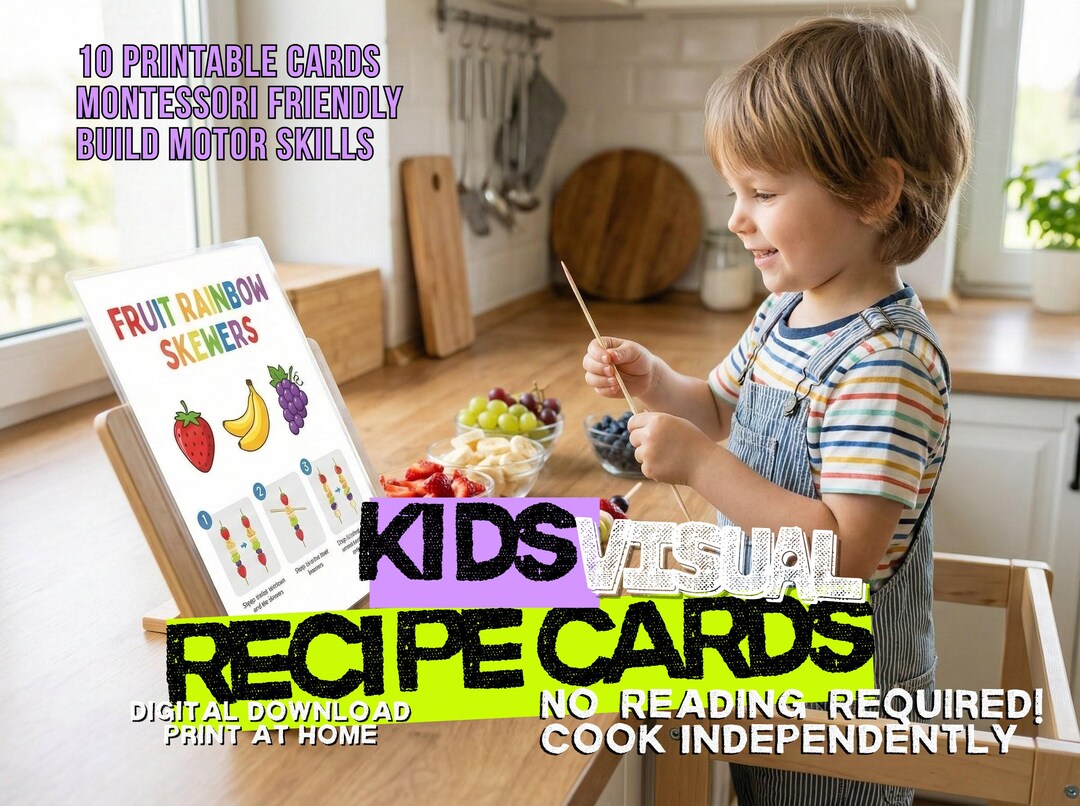 Visual Recipe Cards for Kids • Montessori Kitchen (digital Download) - Etsy