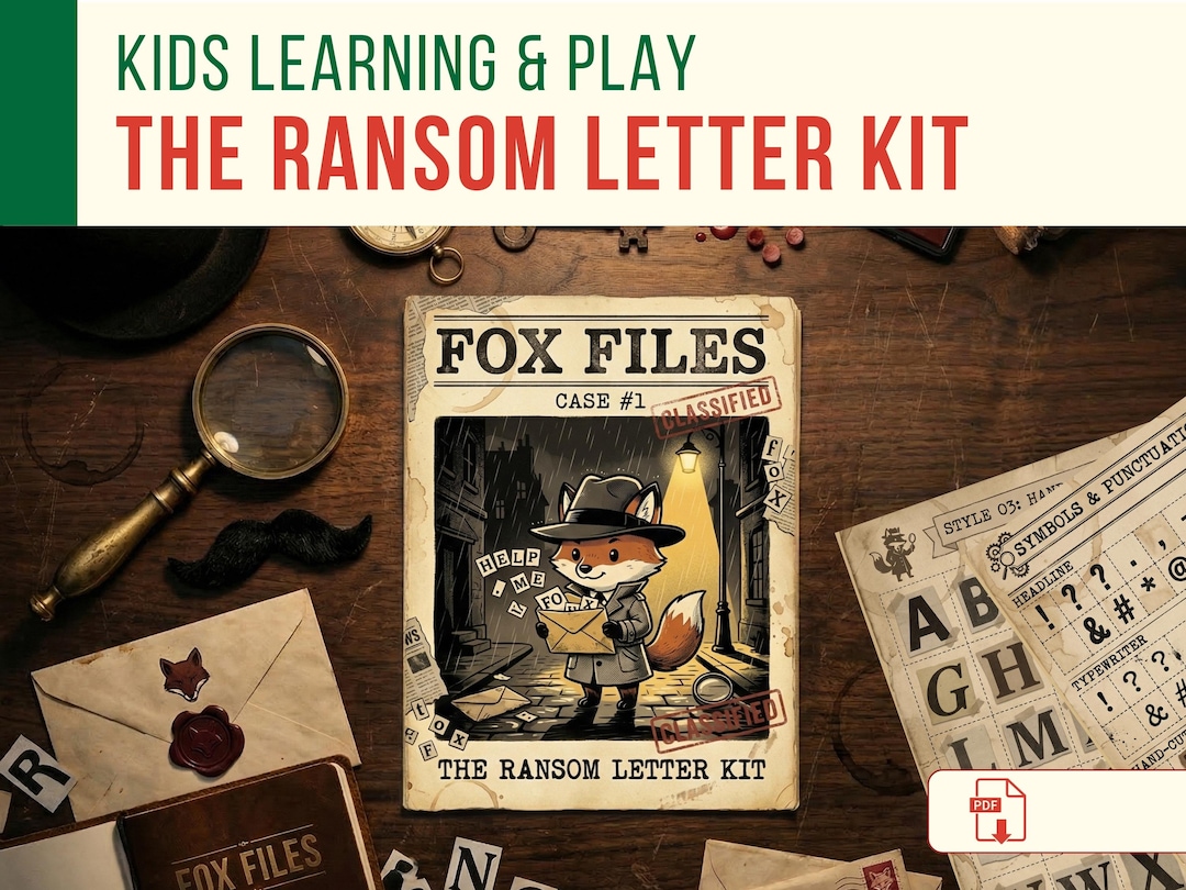 Fox Files Ransom Letter Kit – Printable Detective Activity, Cut Out ...
