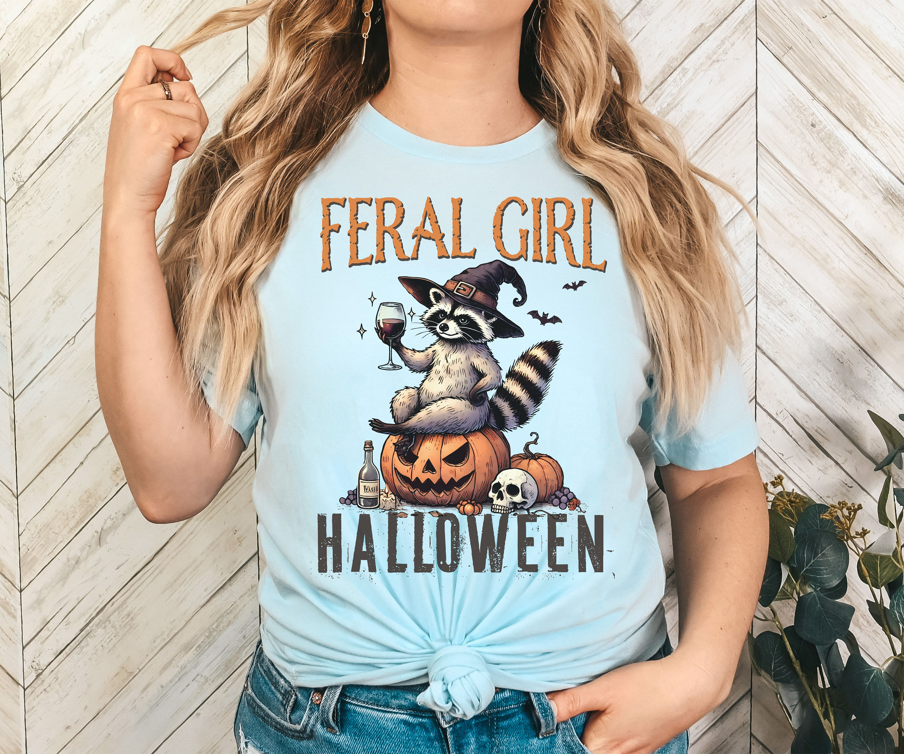 Feral Girl Halloween Shirt, Feral Girl Raccoon Shirt, Cute Raccoon ...