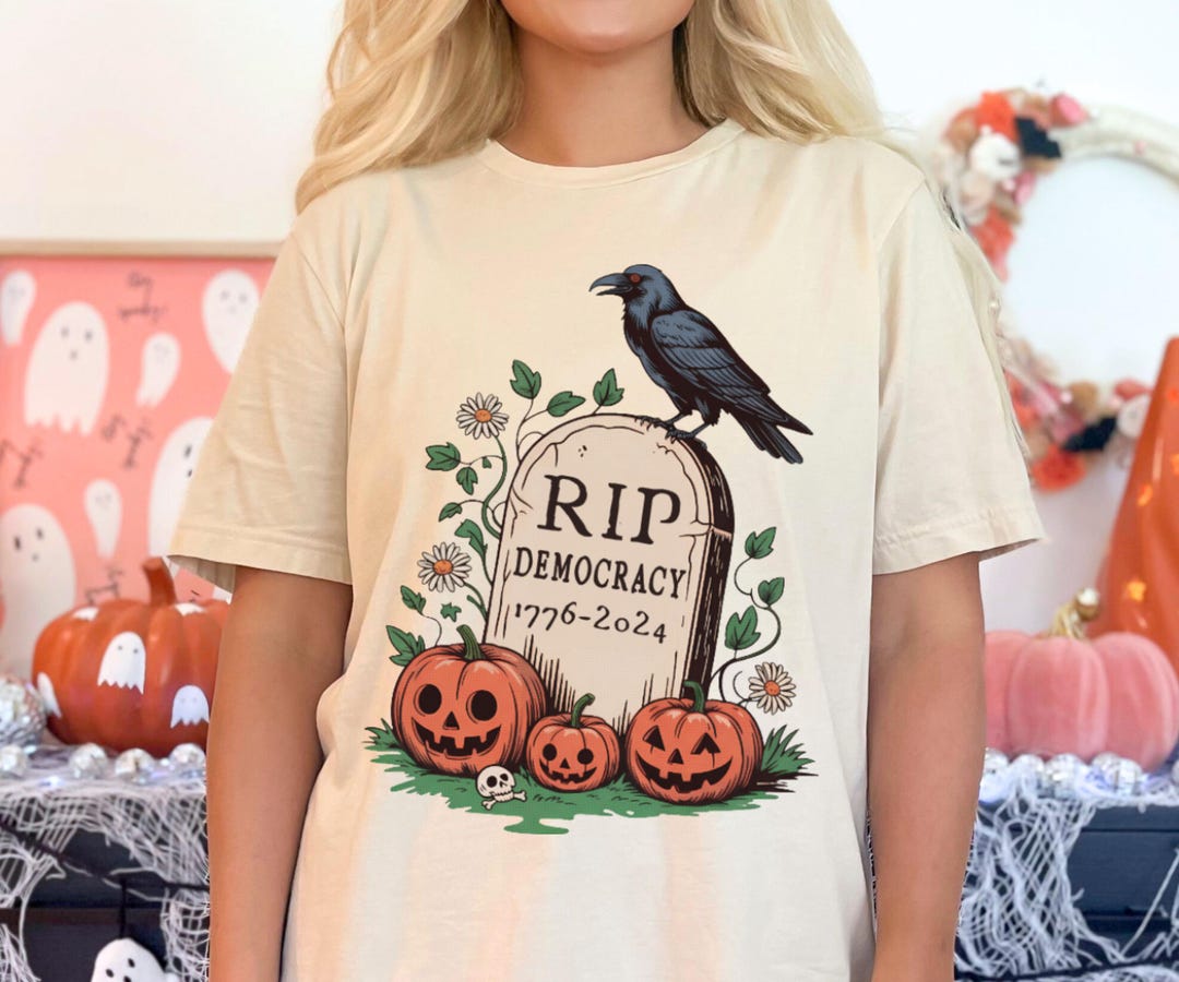 RIP Democracy Shirt, Liberal Halloween Tee, Spooky Liberal Shirt, Fall ...