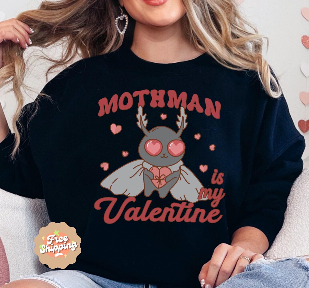 Mothman Valentine Sweatshirt: Funny Cryptid Folklore Crewneck - Etsy