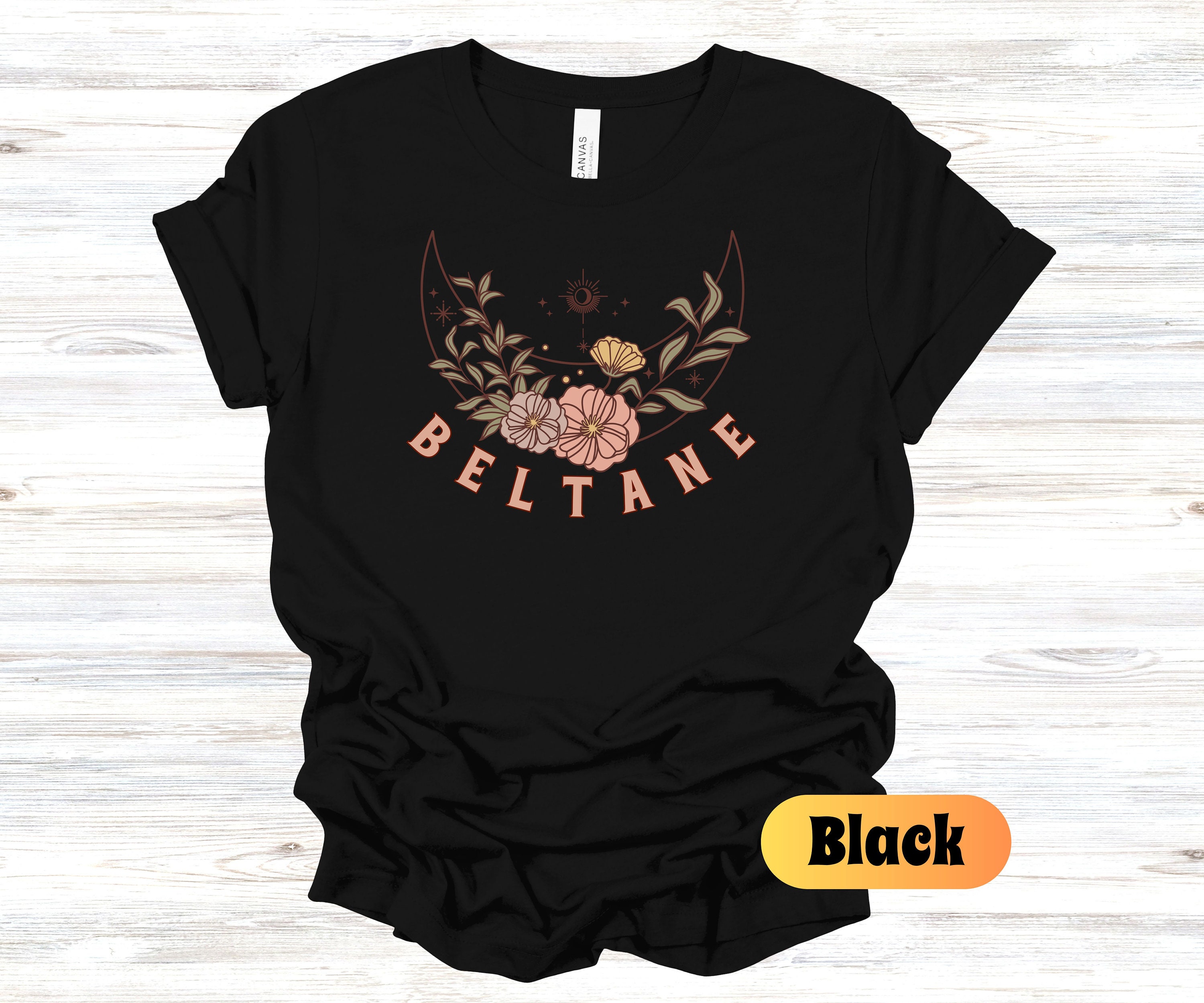 Beltane Tshirt, Floral Beltane Shirt, Women's Beltane T-shirt, Wheel of ...