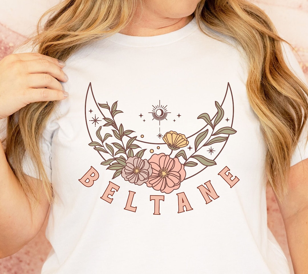 Beltane Tshirt, Floral Beltane Shirt, Women's Beltane T-shirt, Wheel of ...