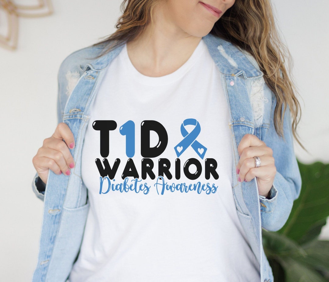 T1D Warrior Shirt: Diabetes Awareness Blue Ribbon Tee - Etsy