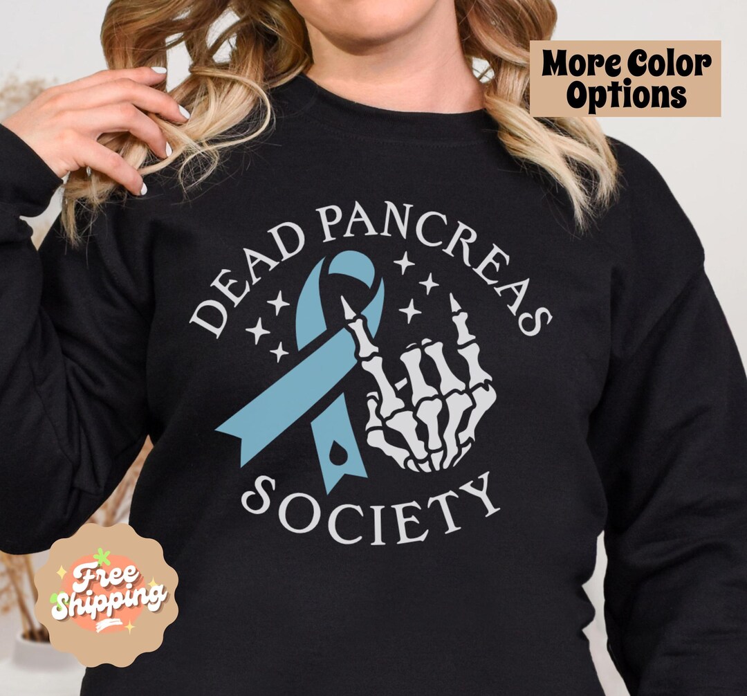 Dead Pancreas Society Sweatshirt, Diabetes Awareness Shirt, Blue Ribbon ...