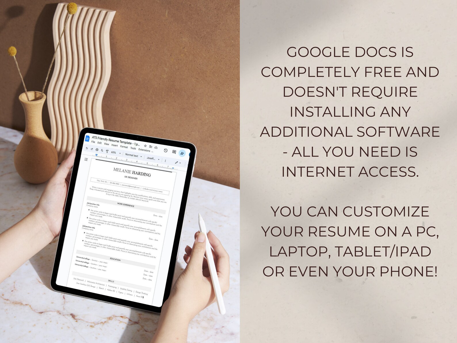ATS Friendly Resume Template Google Docs Resume Template - Etsy