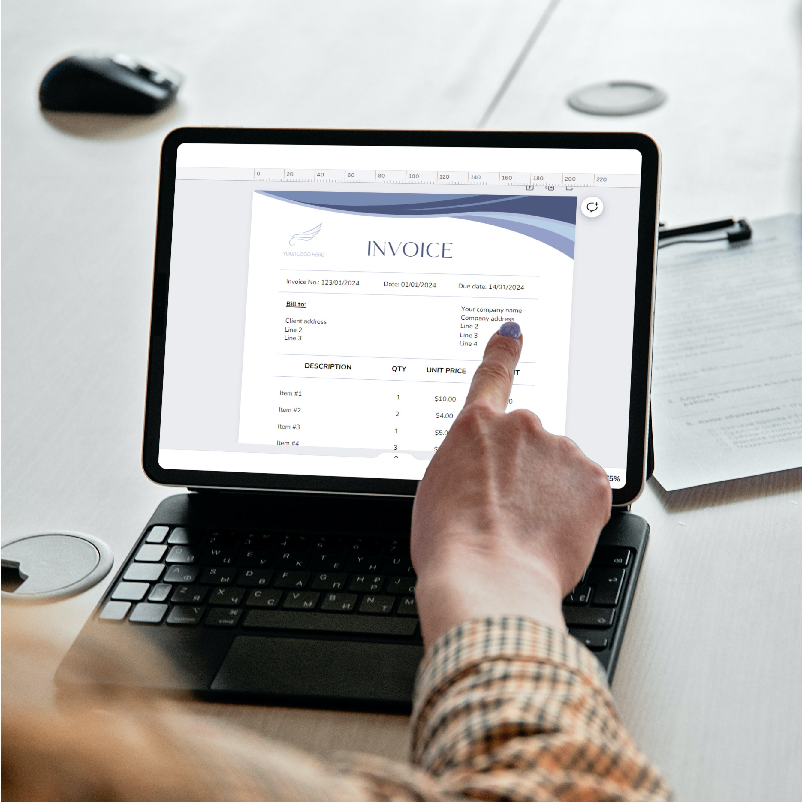 Digital Invoice Template, Small Business, Clean Invoice Template ...