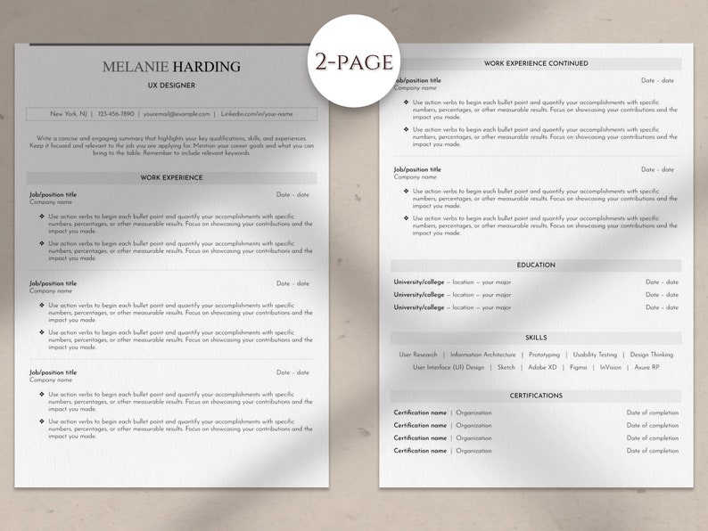 ATS Friendly Resume Template Google Docs Resume Template - Etsy