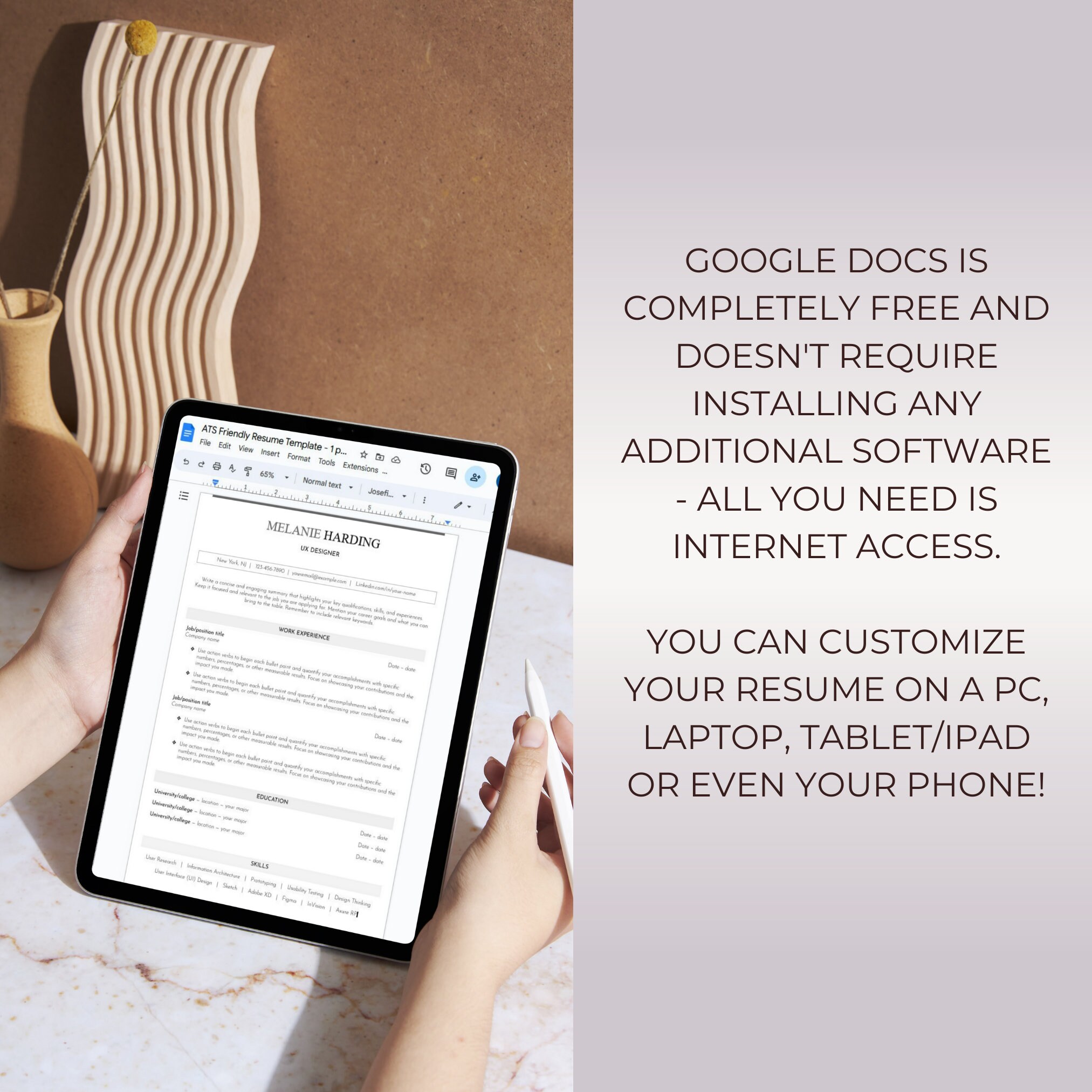 ATS Friendly Resume Template, Google Docs Resume Template, Resume ...
