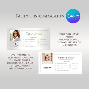 Professional Email Signature Template for Canva, Editable Signature for ...