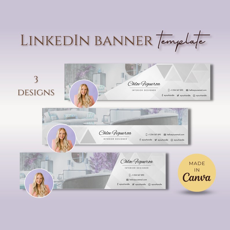 Linkedin Banner Template, Linkedin Background Photo, Canva Editable ...
