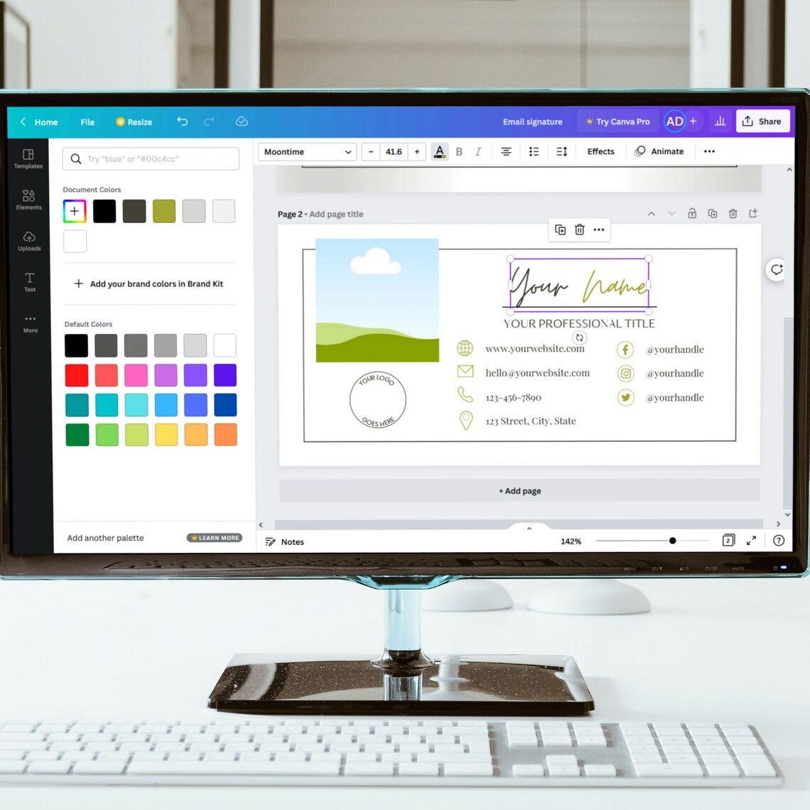 Professional Email Signature Template for Canva, Editable Signature for ...