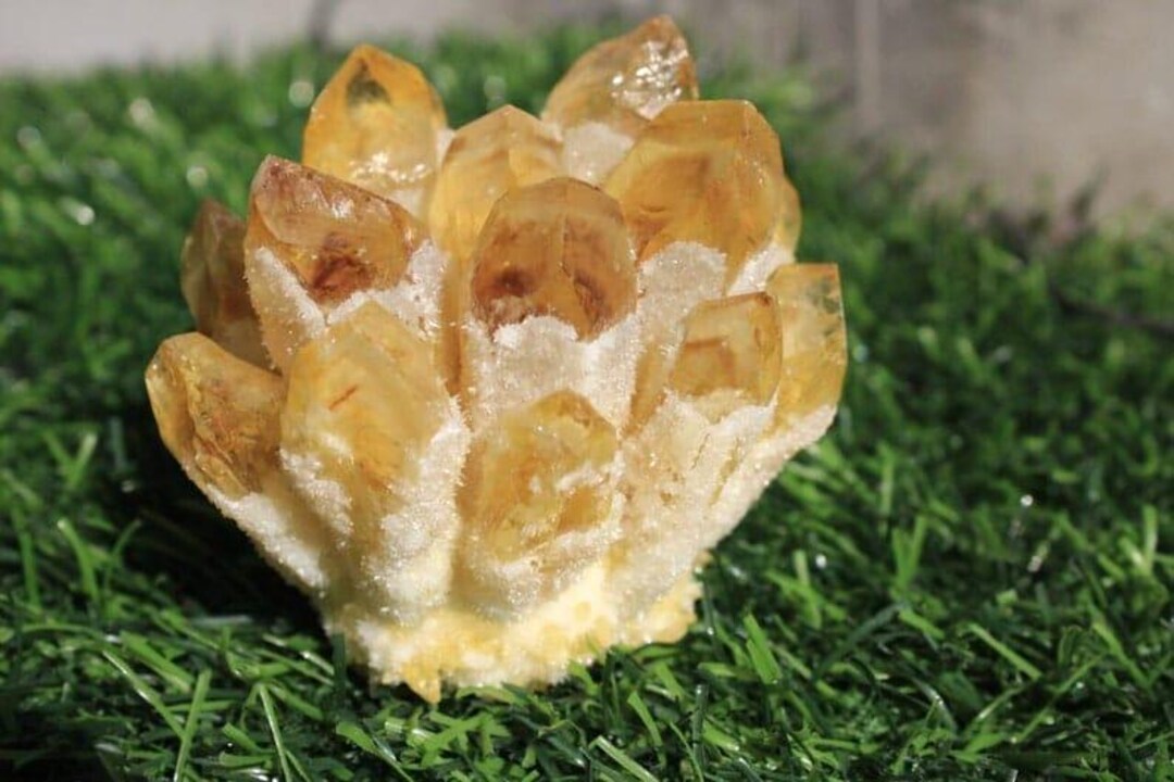 Extremely Rareyellow Phantom Crystal Cluster,phantom Quartz for Desktop ...