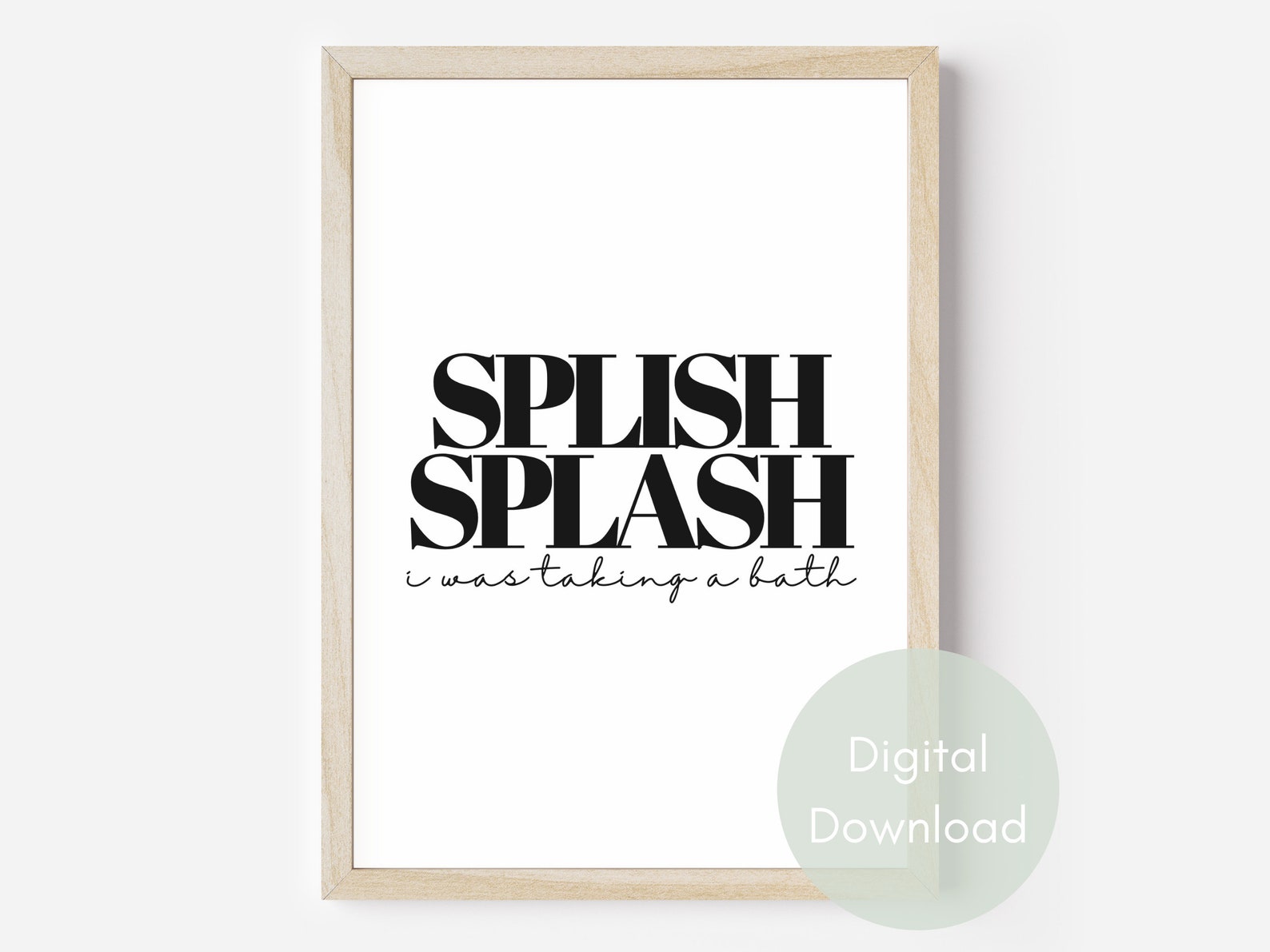 Splish Splash Print | Typography Art | Bathroom Word Art Print ...