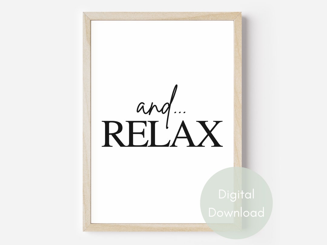 And Relax Print | Typography Art | Word Art Print | Aesthetic Art ...