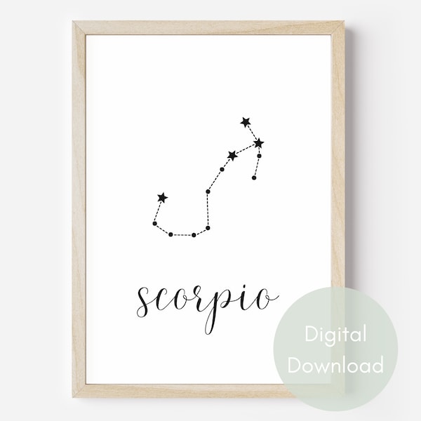 Scorpio Line Art - Etsy