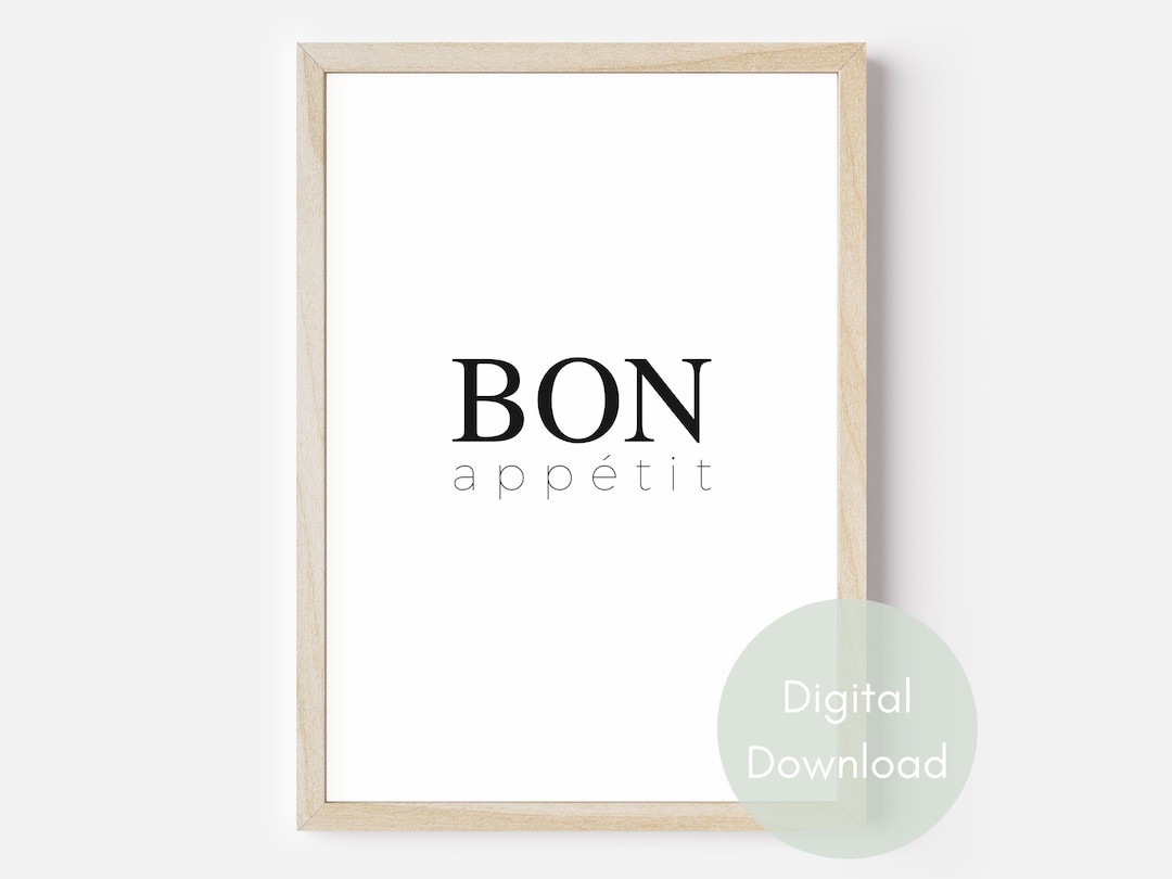 Bon Appetit Print | Typography Art | Bon Appetit Word Art Print ...