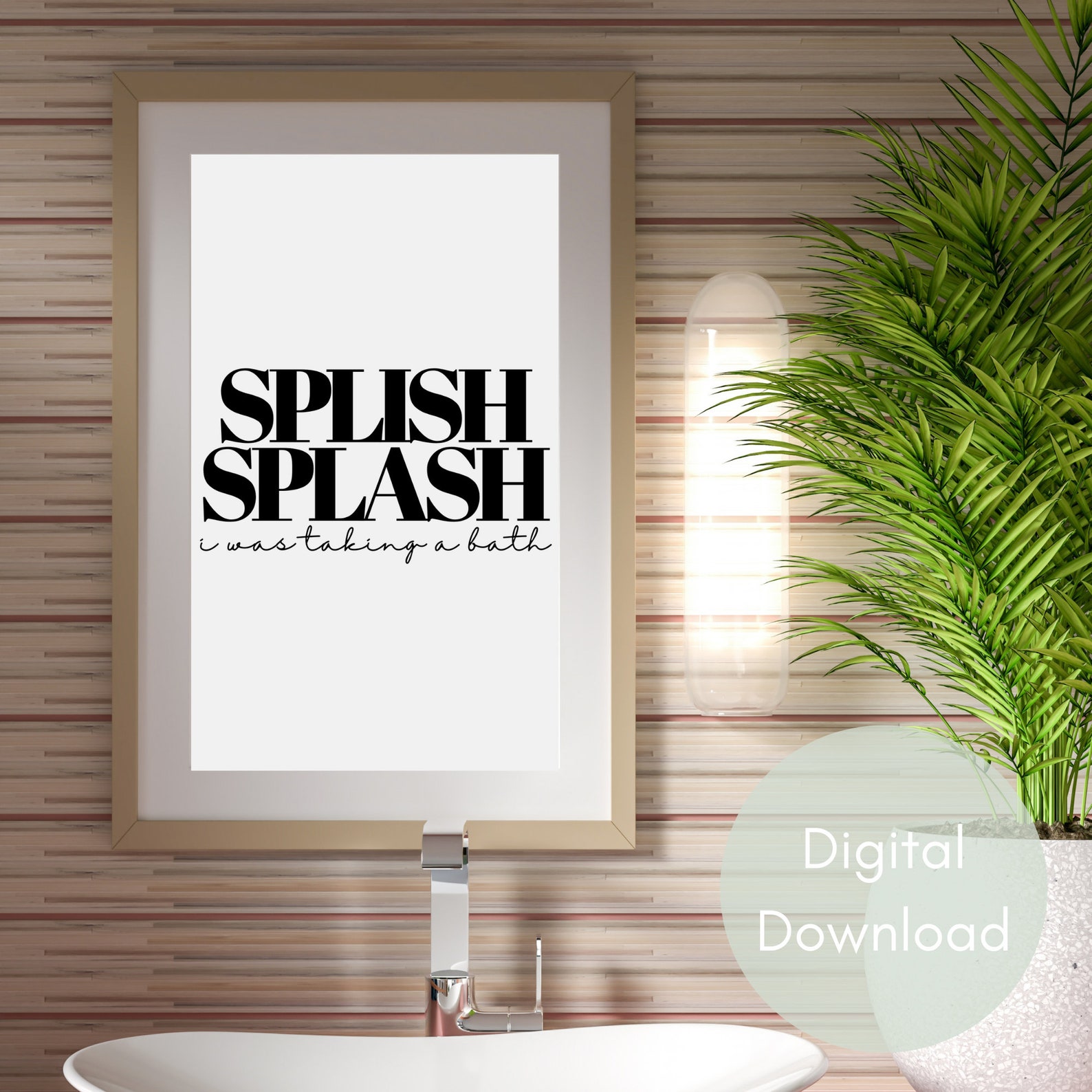 Splish Splash Print | Typography Art | Bathroom Word Art Print ...