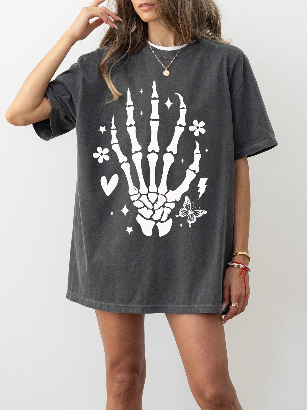 Skeleton Hand Shirt: Halloween Graphic Tee - Etsy