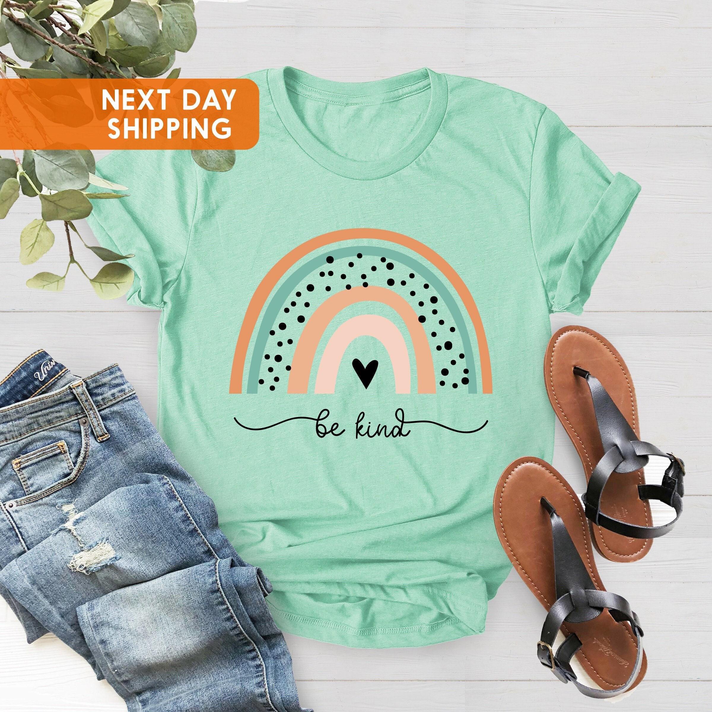 Be Kind Rainbow Shirt: Motivational Teacher Tee - Etsy